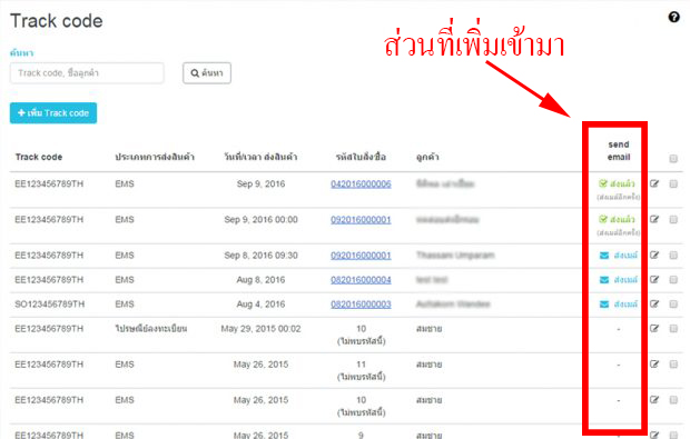 ไม่พลาดทุกครั้งที่ส่งของ ด้วยระบบส่ง E-mail เลข Track Code ไปให้ลูกค้า ...