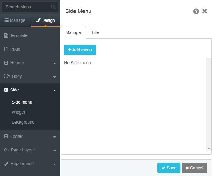 การจัดการระบบเมนูด้านข้าง (Side) - MakeWebaEasy Blog