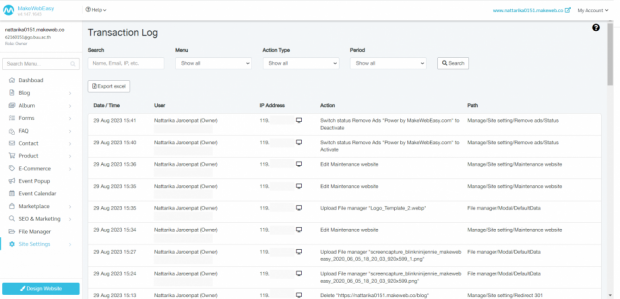 Riwayat Aktivitas Website - MakeWebaEasy Blog