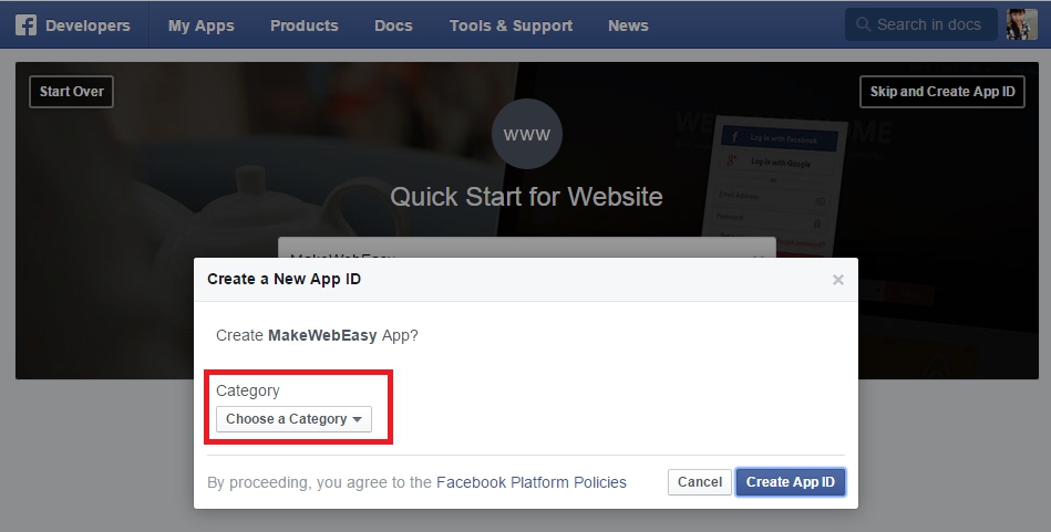 วิธีการตั้งค่า Facebook Api สำหรับเชื่อมต่อ Facebook เข้ากับเว็บไซต์ Makewebeasy Blog