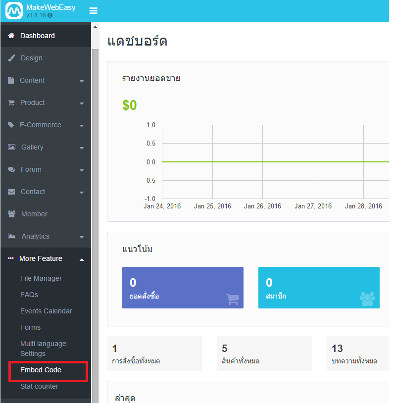 วิธีการติดตั้ง Embed code ใช้งานในเว็บไซต์ - MakeWebEasy Blog
