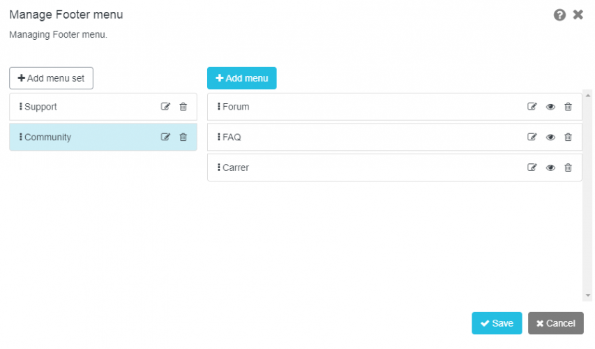 การจัดการระบบเมนูด้านล่าง (Footer) - MakeWebEasy Blog