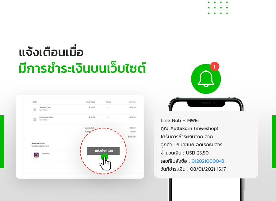 LINE Notify ระบบแจ้งเตือนเหตุการณ์บนเว็บไซต์ผ่าน LINE