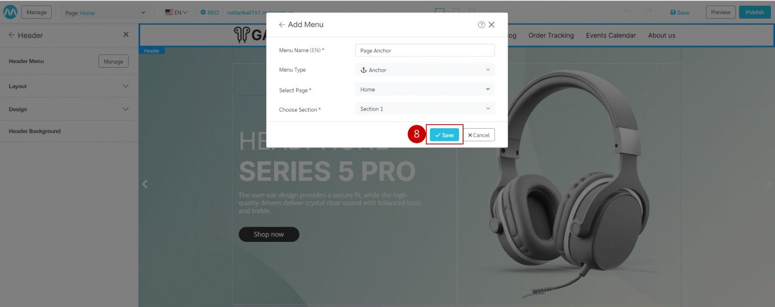 การปรับแต่งรูปแบบส่วนบน (Header) - MakeWebEasy Blog