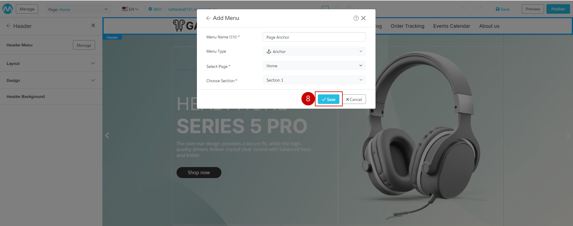 การปรับแต่งรูปแบบส่วนบน (Header) - MakeWebEasy Blog