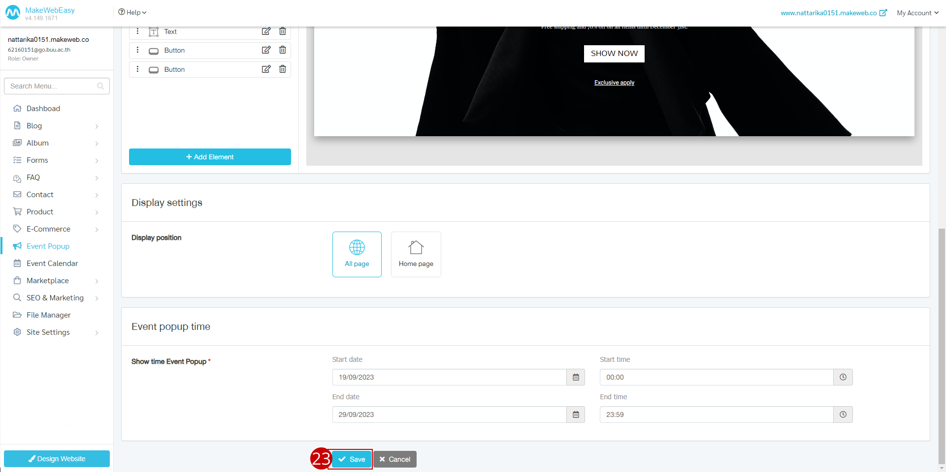 Event Popup - MakeWebEasy Blog